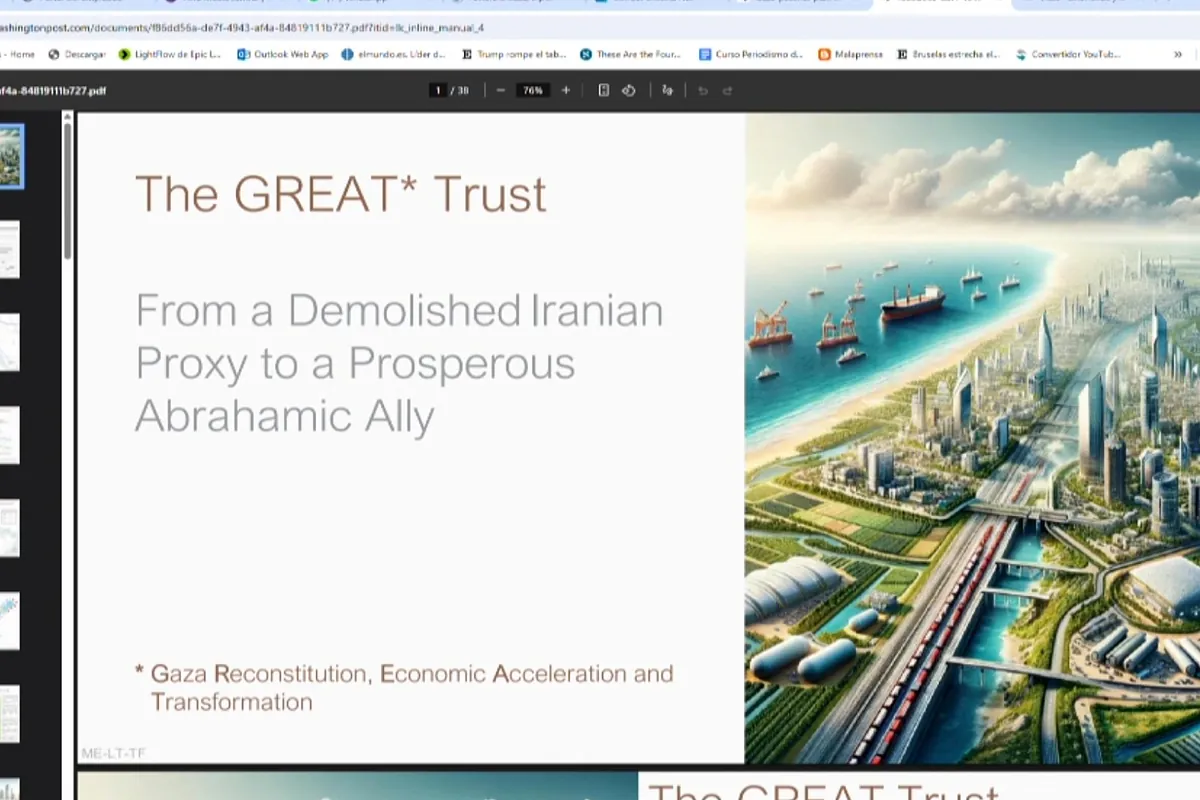 El Washington Post filtra un documento con los planes de Trump para Gaza y su resort turístico ...