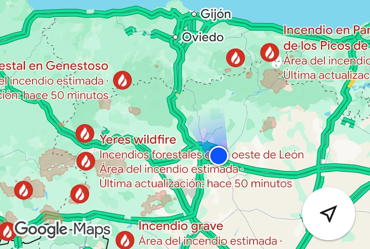 Incendios de España en Google Maps: cómo ver la evolución del fuego ...
